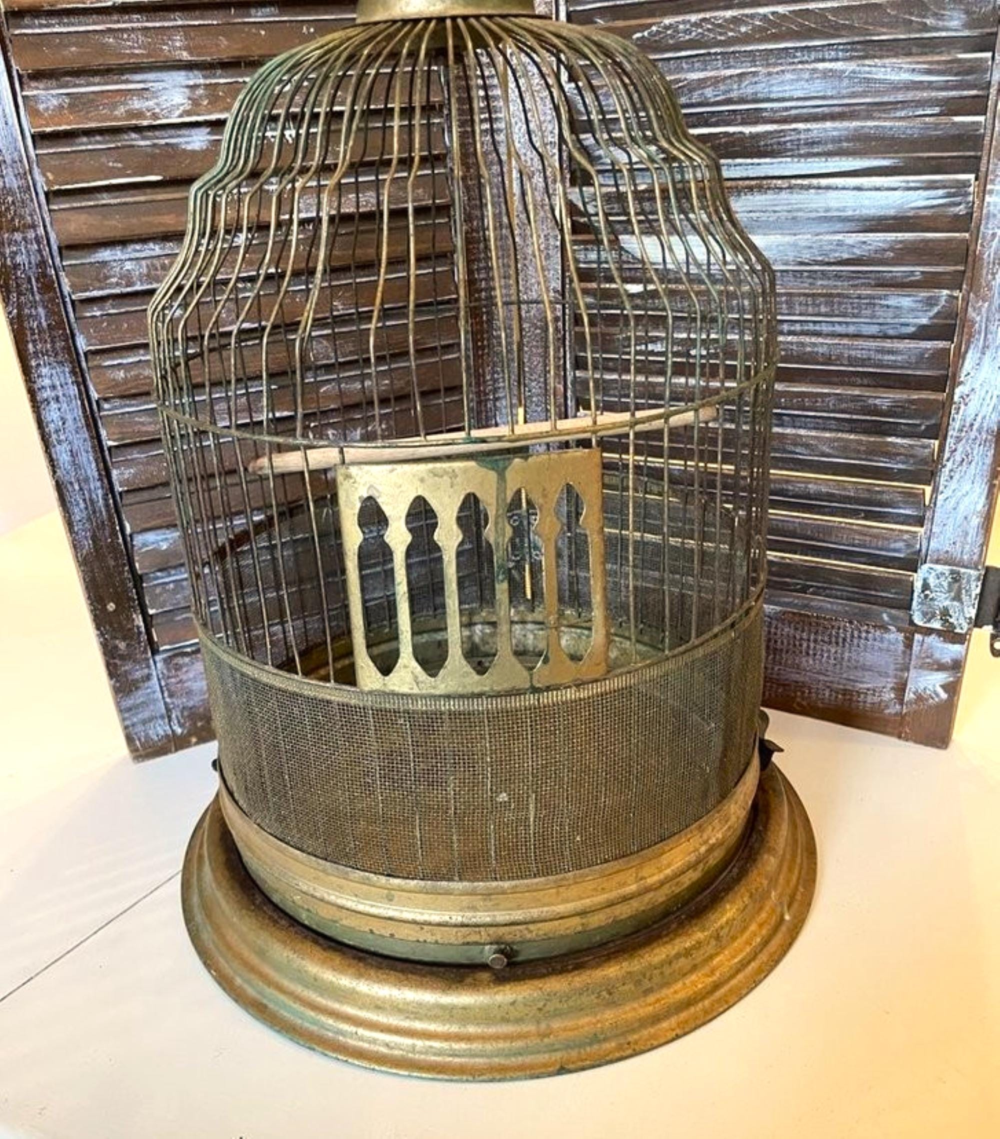Victorian Antique Bird Cage With Sweet Domed Shape, Metal Wire and Screened Construction French ...
