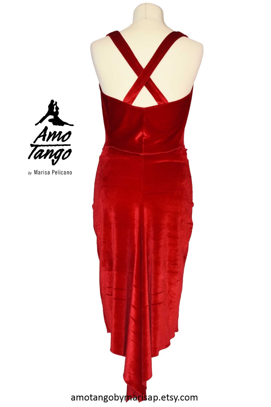 Argentine Tango Dress, Ballroom Dance Dress, Velvet Red Dress - Etsy