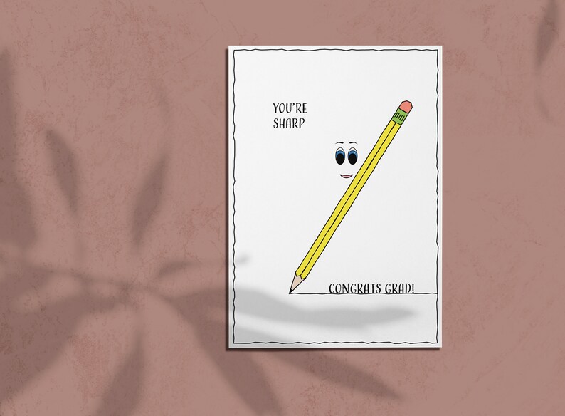 You're Sharp Congrats Grad Postcard 4x6 Digital Art Download - Etsy