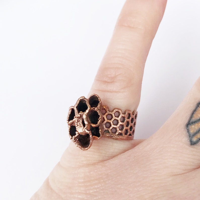 Size 5.25-5.5 Unique Wasp Nest Copper Ring // Electroformed | Etsy