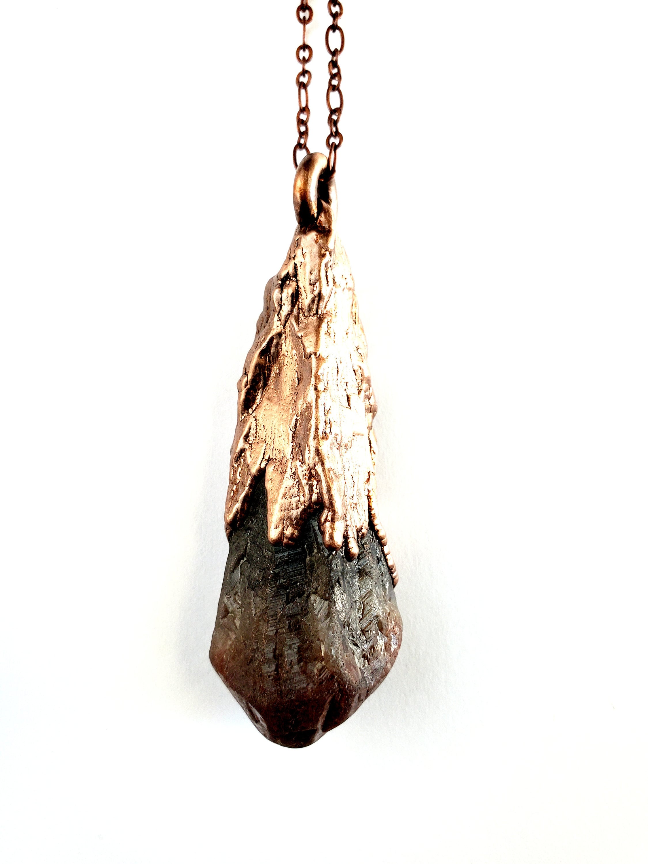 Red Capped Amethyst Point Necklace // Electroformed Jewelry // Soldered ...