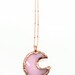 Knapped Rose Quartz Crescent Moon Necklace // Electroformed Jewelry ...