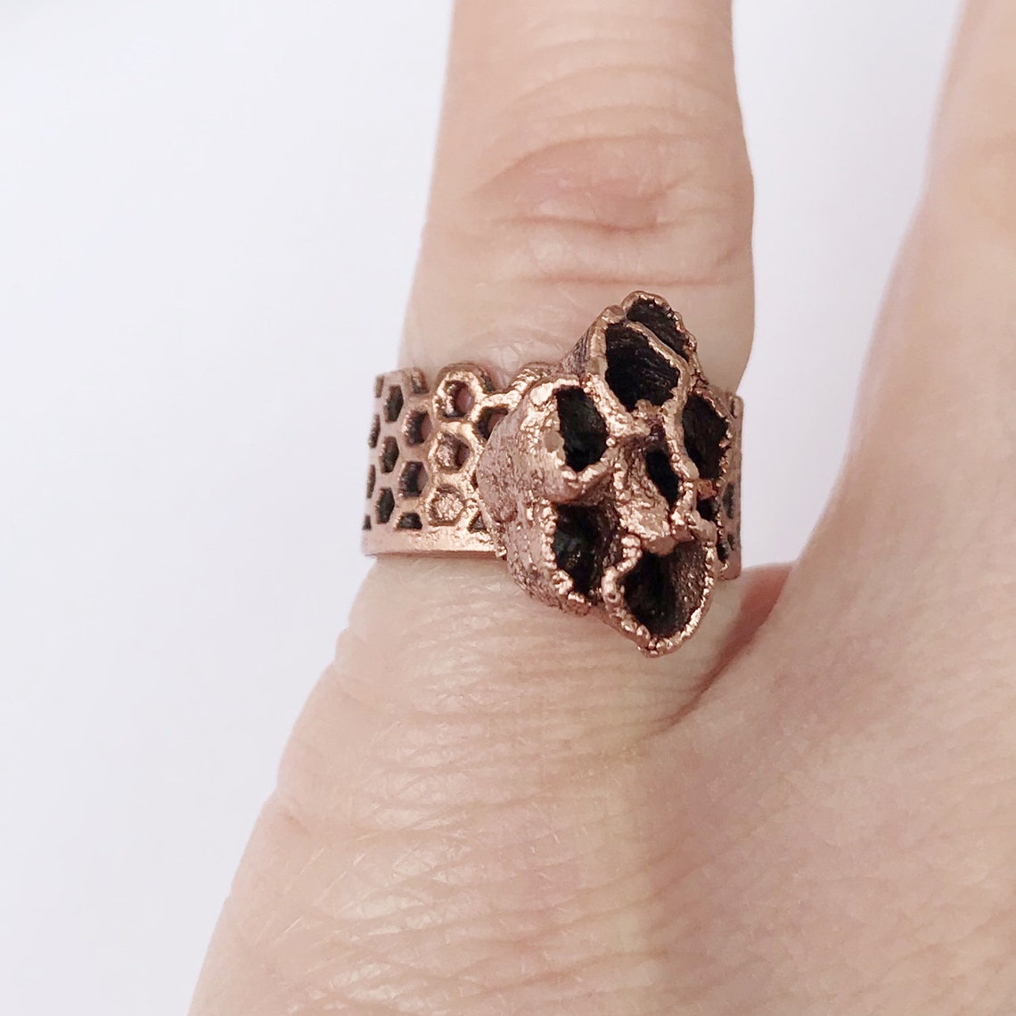 Size 5.25-5.5 Unique Wasp Nest Copper Ring // Electroformed | Etsy