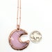 Knapped Rose Quartz Crescent Moon Necklace // Electroformed Jewelry ...