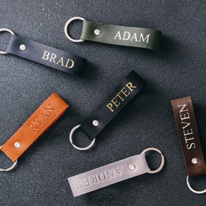 Personalized Leather Keychain. Leather Monogrammed Keychain. Handmade ...