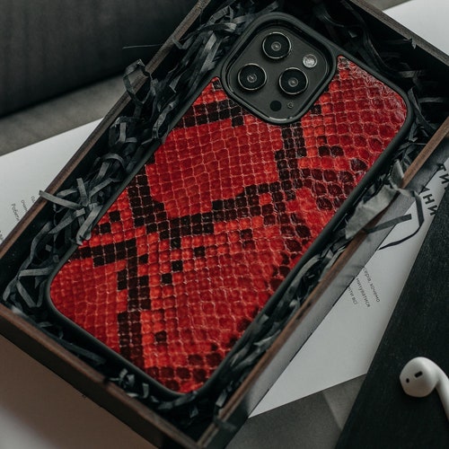 Black Python Leather Case 13 Pro Max Snakeskin Case Iphone 13 - Etsy