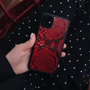 Red Python Leather Iphone 12 Pro Max Case Red Python Skin - Etsy