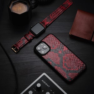 Red Python Leather Iphone 12 Pro Max Case Red Python Skin - Etsy