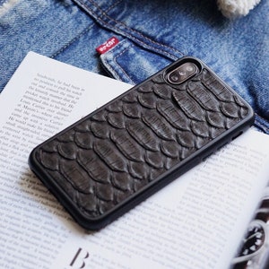 Black Python Leather Case 13 Pro Max Snakeskin Case Iphone 13 - Etsy