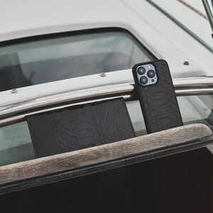 Snakeskin Personalized Black Case, Python Leather Monogram Phone Cover ...