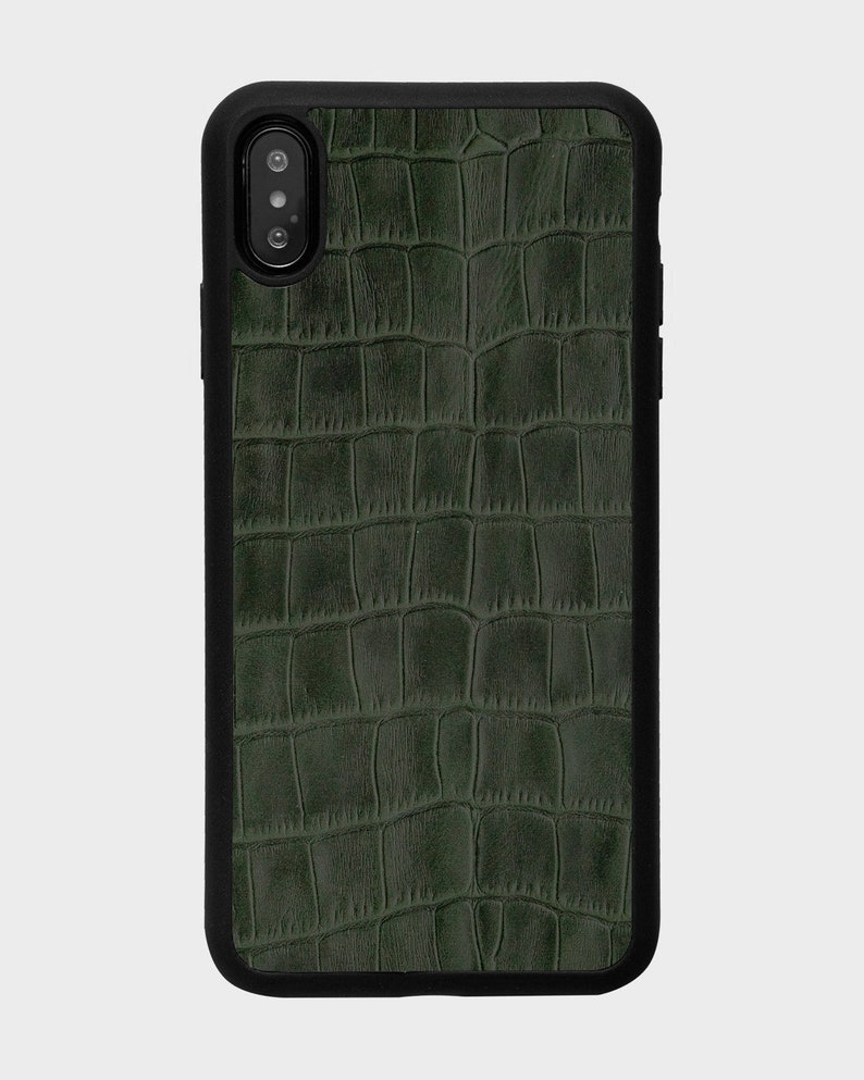 Dark Green Iphone 12 Pro Max Case Crocodile Embossed Leather - Etsy