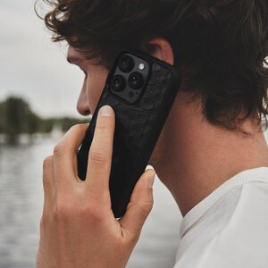 Snakeskin Personalized Black Case, Python Leather Monogram Phone Cover ...