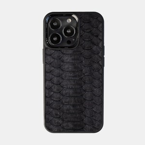 Black Python Leather Case 13 Pro Max Snakeskin Case Iphone 13 - Etsy