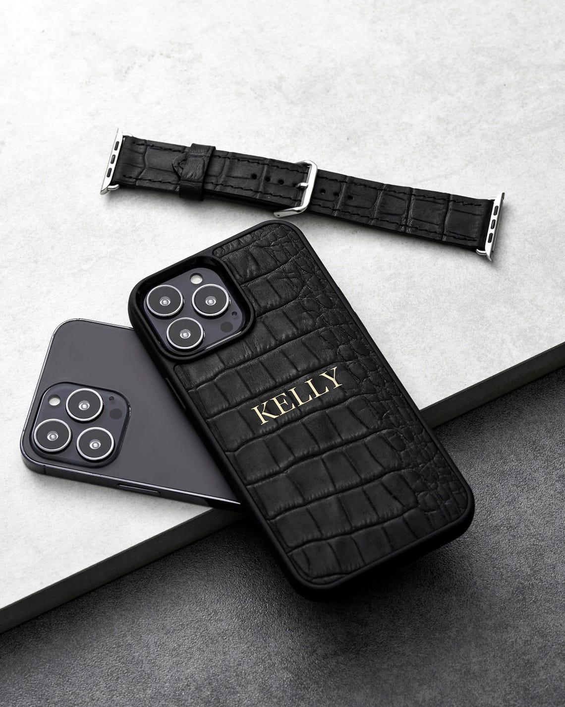 Crocodile Embossed Calfskin Skin Case, Phone Case Initials, Accessories ...