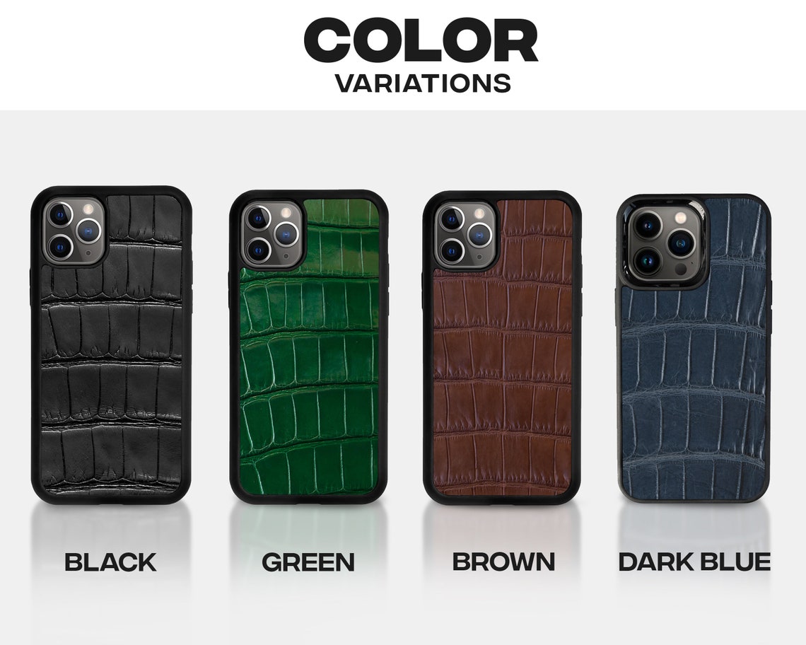 Dark Green Iphone 12 Pro Max Case Crocodile Embossed Leather - Etsy
