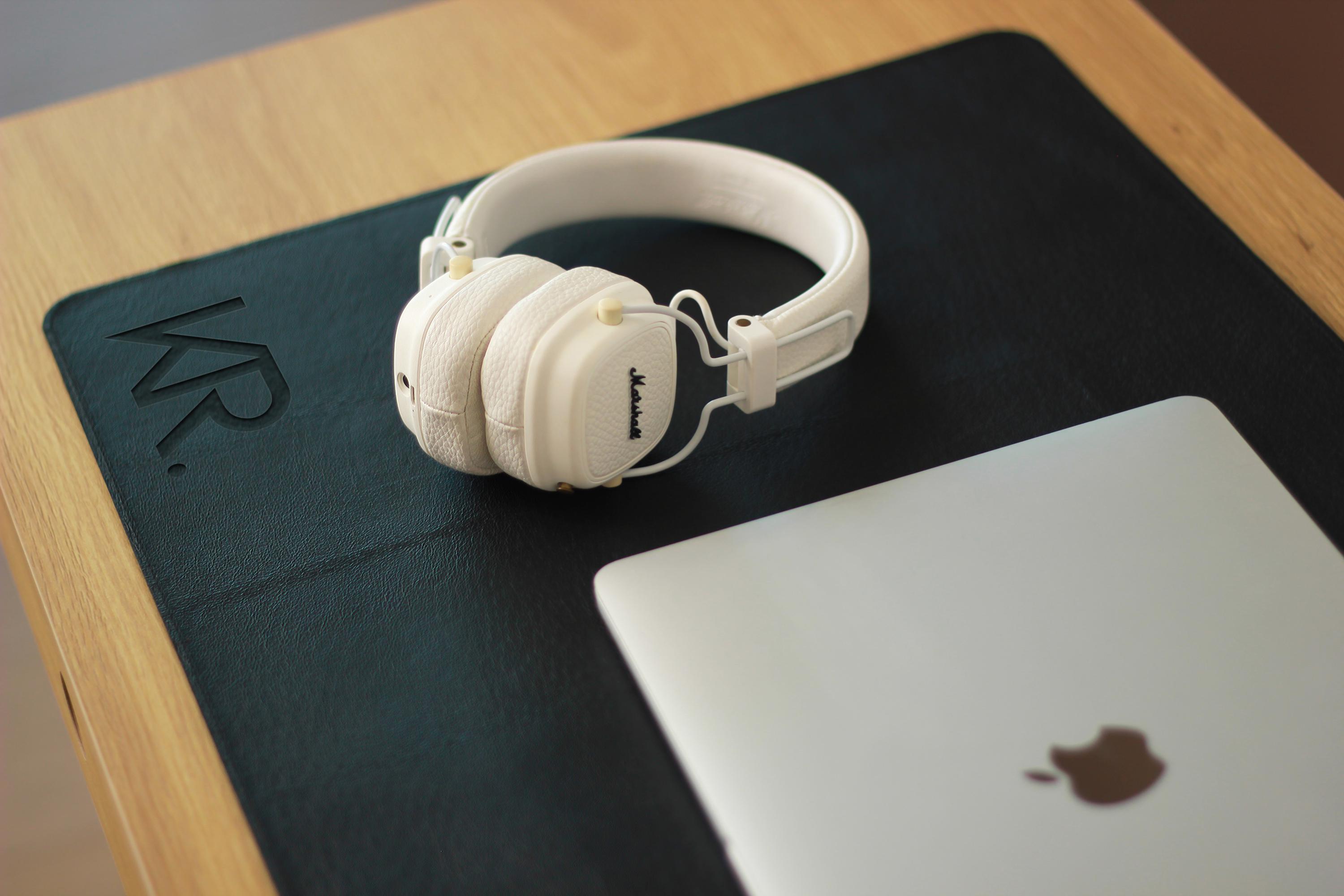 Gray Engraved Desk Pad Mat, Crazy Horse Leather Desk Mat, Personalized ...