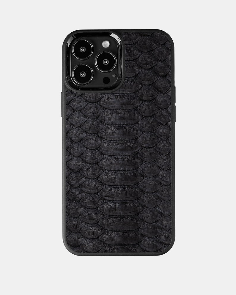 Black Python Leather Case 13 Pro Max Snakeskin Case Iphone 13 - Etsy