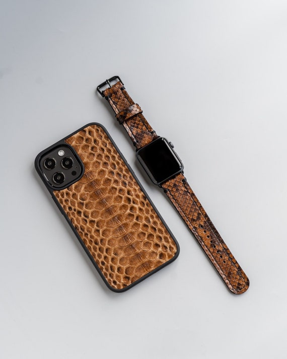 Brown Python Skin Set Iphone 13 Pro Max Apple Watch 6 Python | Etsy