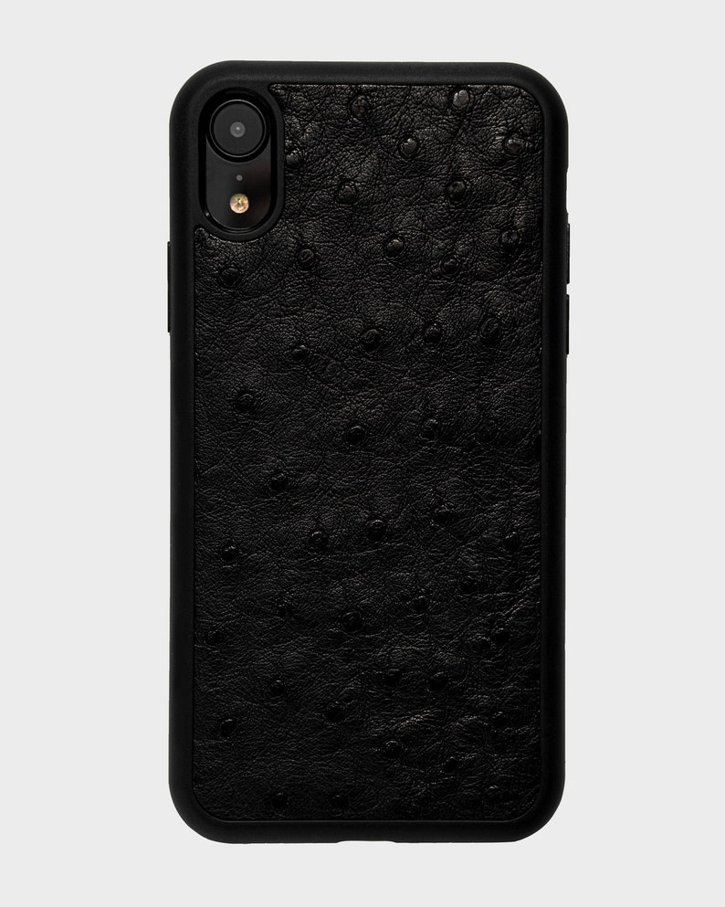 Black Ostrich Leather Iphone 13 Pro Case Ostrich Case Iphone - Etsy