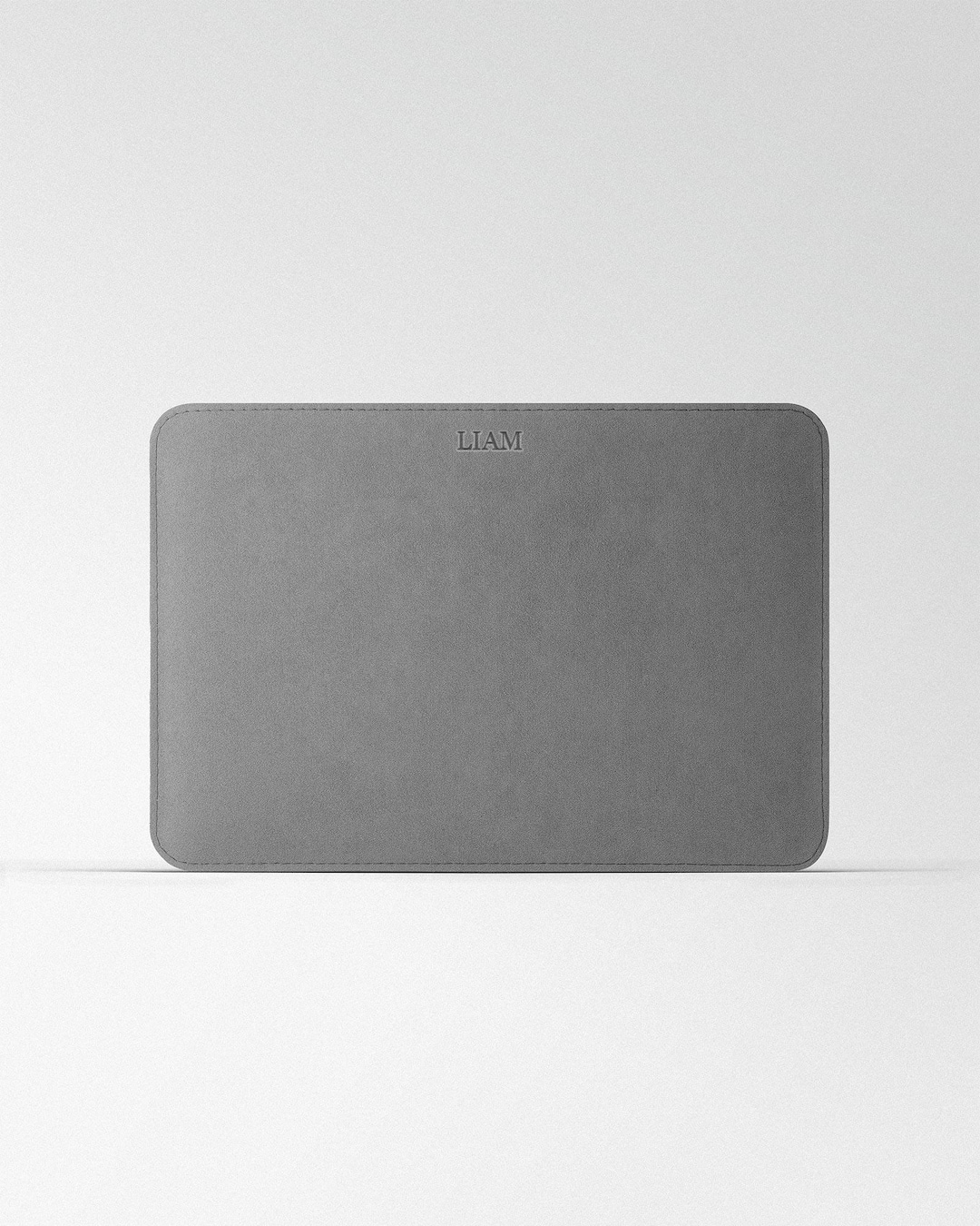 Personalized Gray Alcantara Leather Laptop Case, MacBook Air 16 Case ...