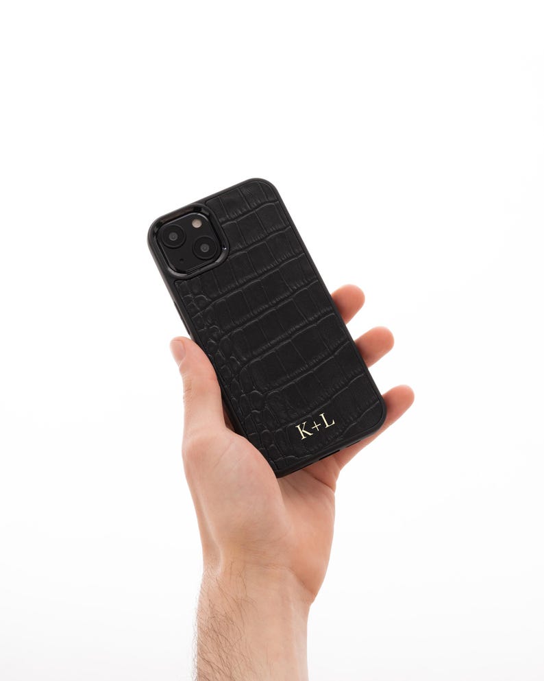 Crocodile Embossed Case for iPhone , Luxury Dark Green Phone Case ...