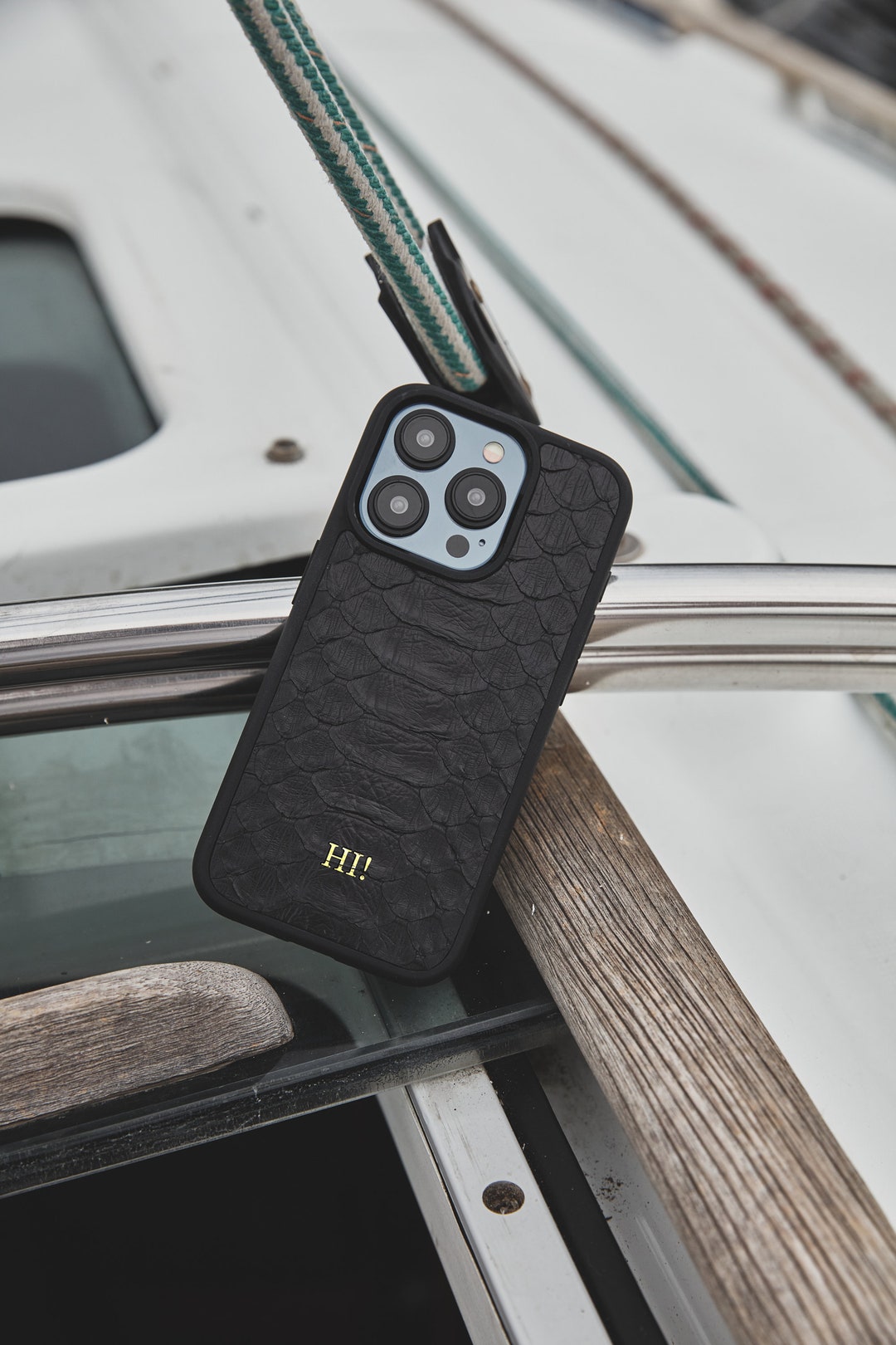 Snakeskin Personalized Black Case, Python Leather Monogram Phone Cover ...