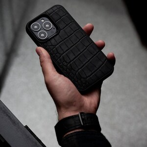 Crocodile Embossed Case for iPhone , Luxury Dark Green Phone Case ...