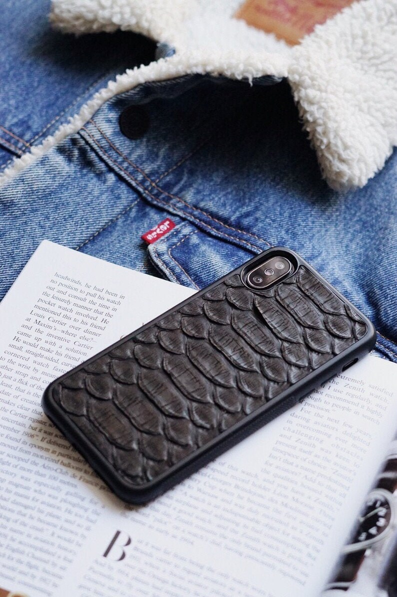 Black Python Leather Case 13 Pro Max Snakeskin Case Iphone 13 - Etsy