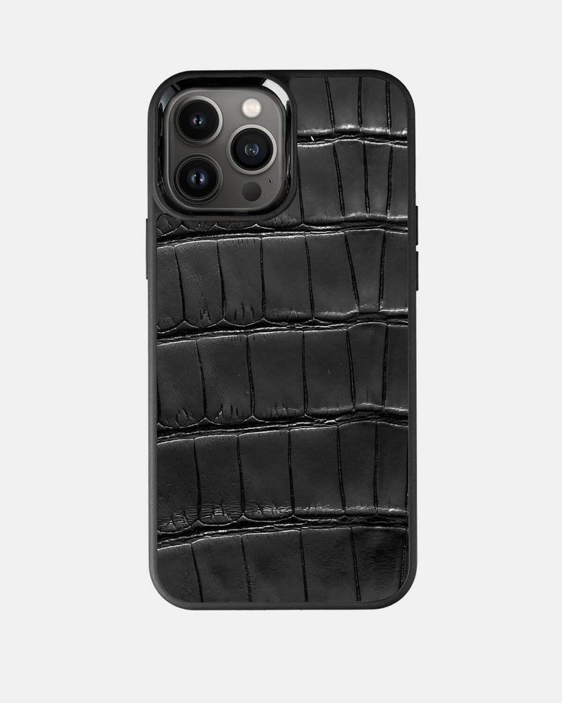 Black Gator Skin Set Iphone 13 Pro Max Apple Watch 7 Alligator - Etsy