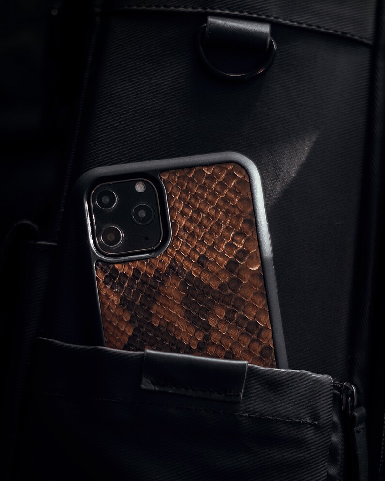 Brown Python Iphone 13 Pro Case Brown Python Leather 12 Pro - Etsy