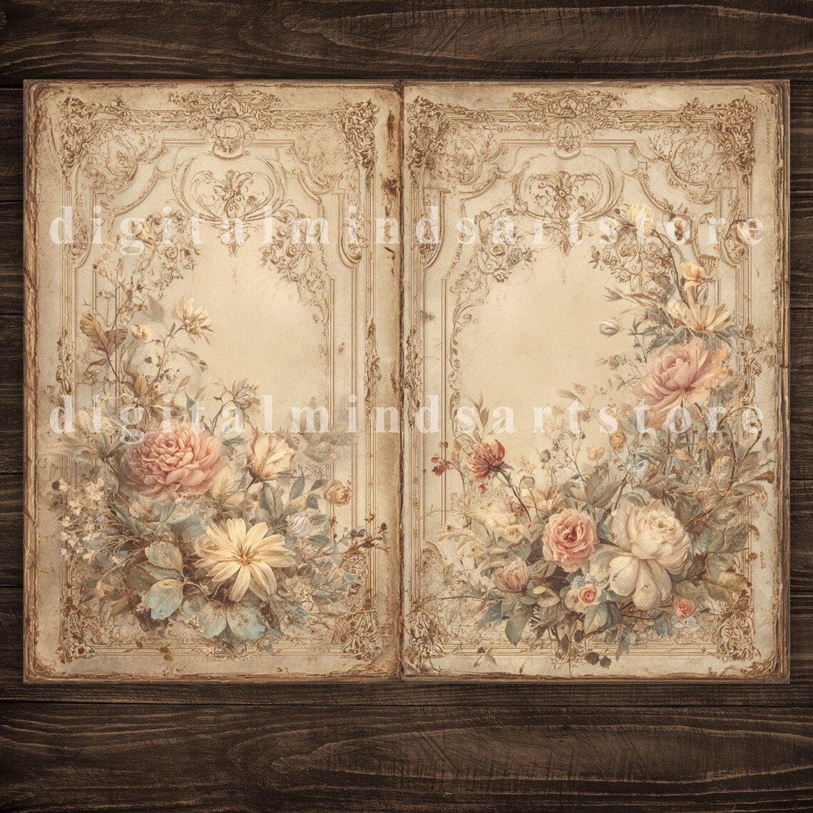 Elegant Floral Journal Pages, Vintage Scrapbook Kit (digital Download ...