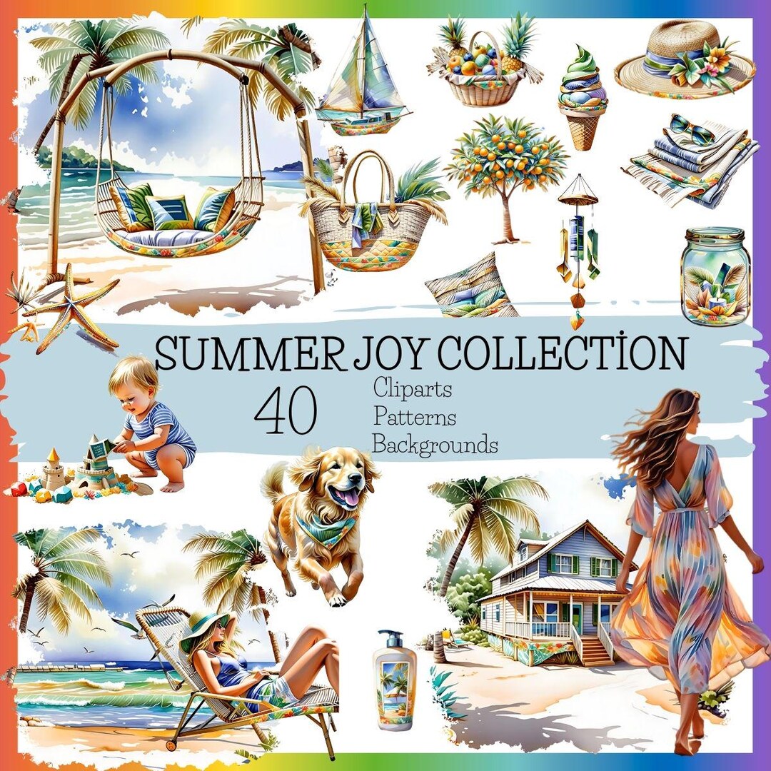 Collection of Summer Clipart Png Files for Journals,scrapbook Pages, T ...