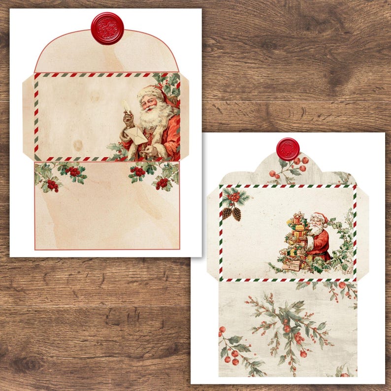 Christmas Envelopes, Cards ,printable Holiday Stationery Set - Etsy