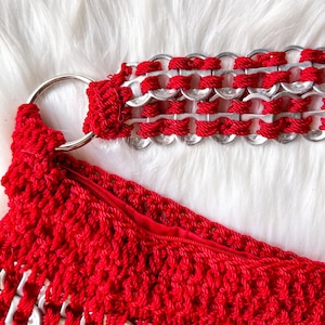 Upcycle Soda Pop Pull Tab Circular Purse Handbag Red Hobo Handmade ...