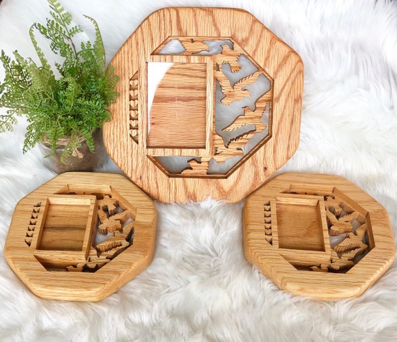 Vintage Set of 3 Hand Carved Wood Picture Frames Walnut | Etsy