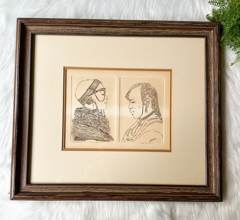 Lunda Hoyle Gill Lithograph Framed Art “samburu Girl Masai Warrior” 29/ ...
