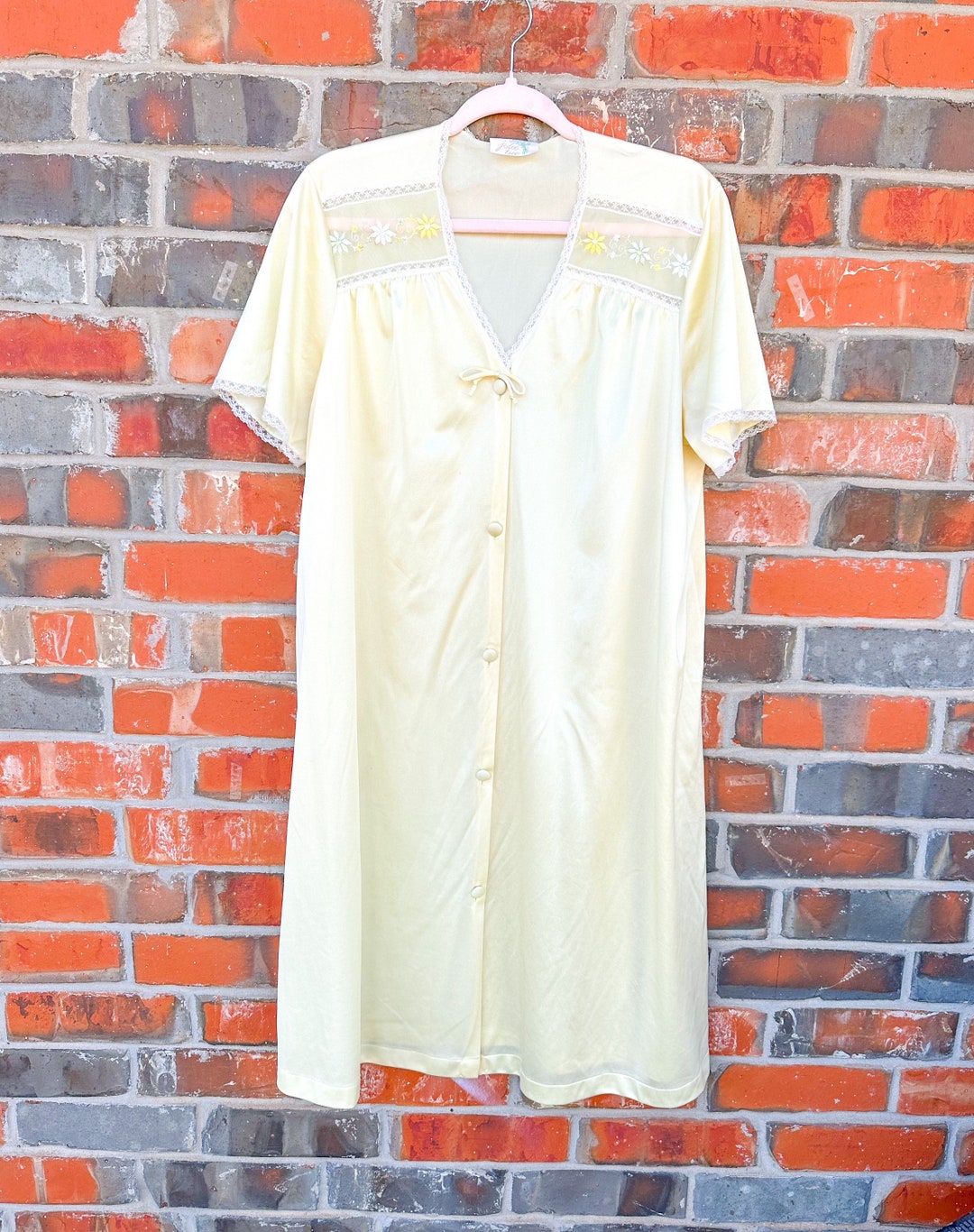 Vintage Jolie Two Lingerie Yellow Floral Spring Flower Embroidered ...