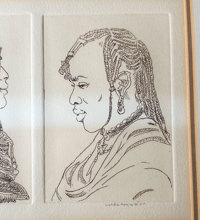 Lunda Hoyle Gill Lithograph Framed Art “samburu Girl Masai Warrior” 29/ ...