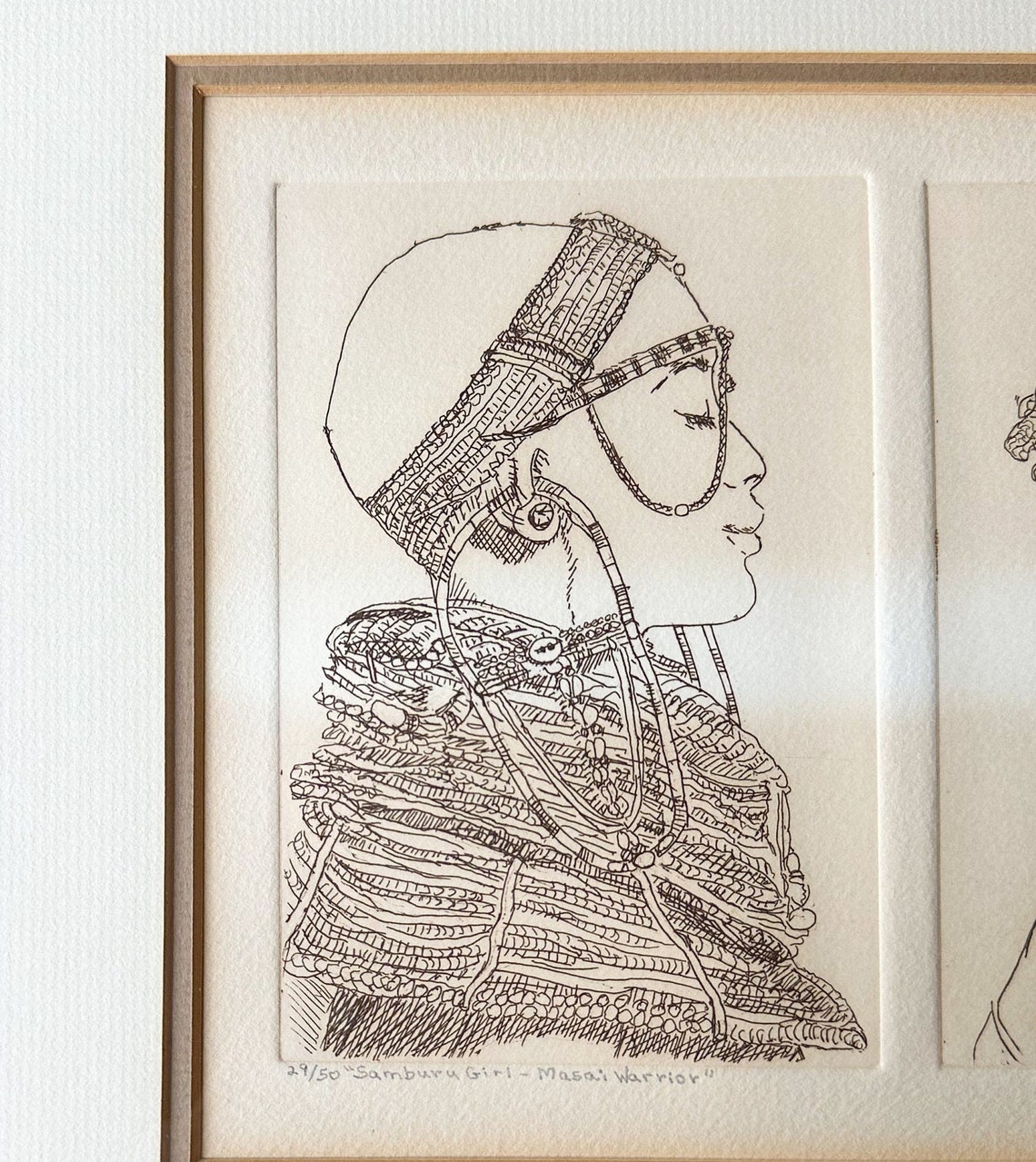 Lunda Hoyle Gill Lithograph Framed Art “samburu Girl Masai Warrior” 29/ ...