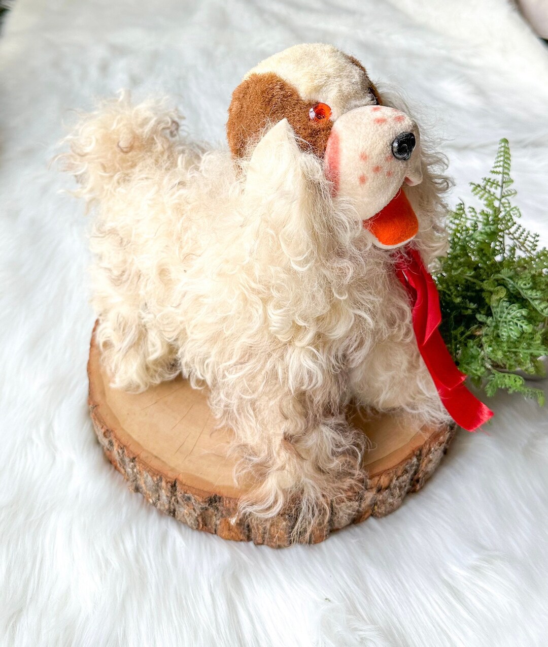 Vintage Steiff Mohair Cocker Spaniel Dog Sheepskin Fur Farnell Bing ...