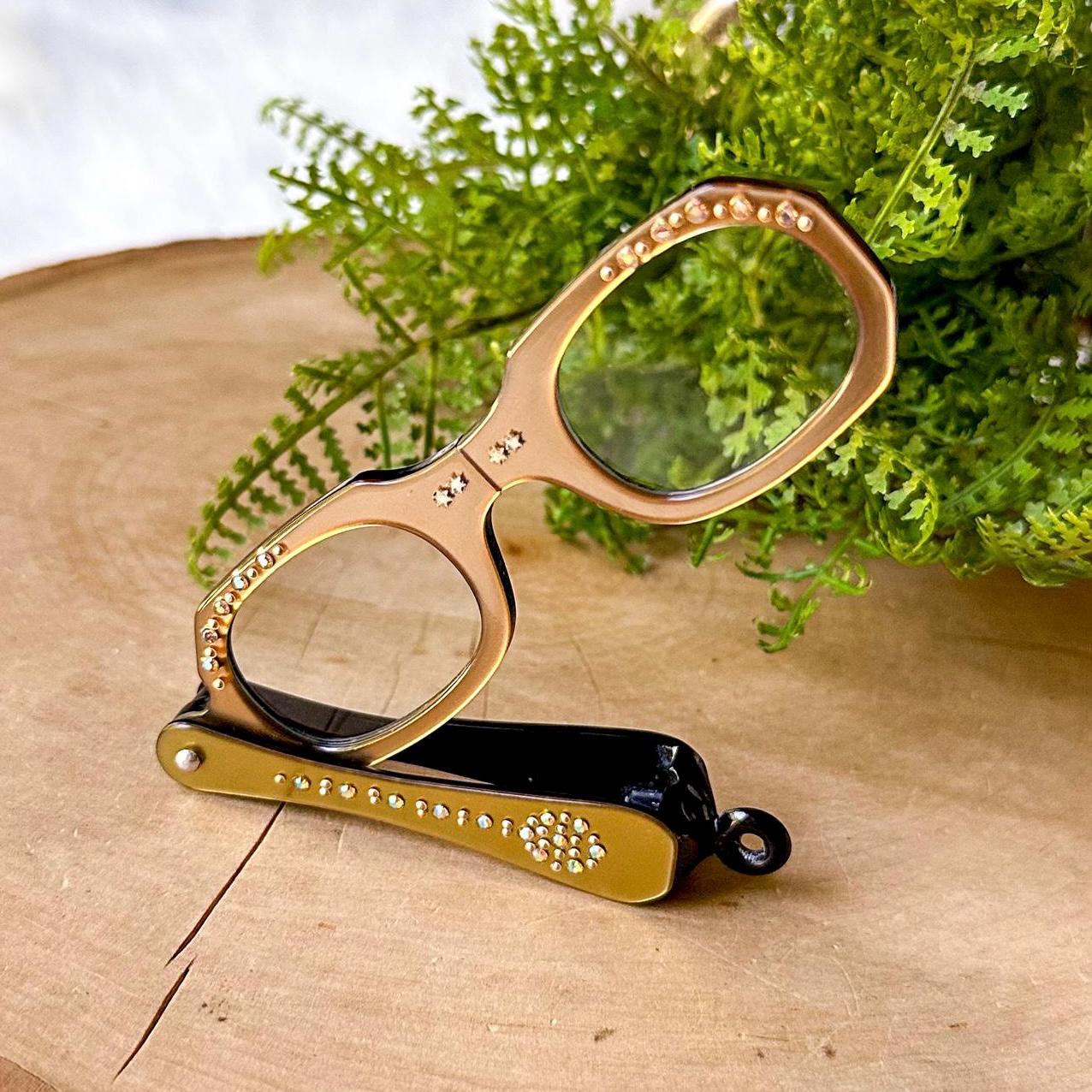 Vintage 1950s Foldable Lorgnette/rhinestones Reader Opera Eye Glasses ...
