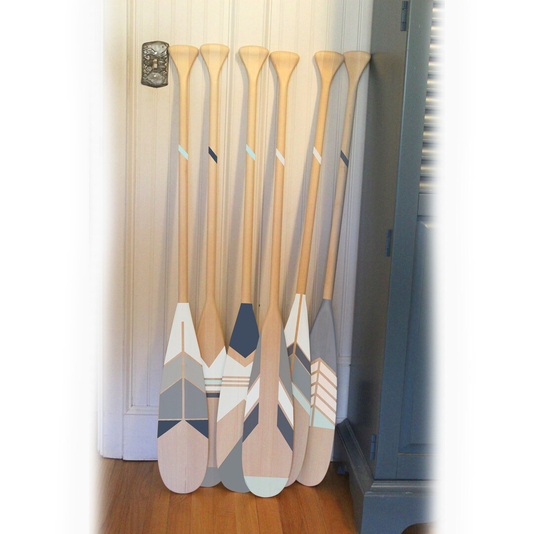 Laser Engraved Hand Painted Canoe Paddle Oar Art Wall Hanging Beachy ...