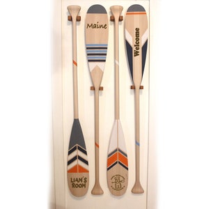 Laser Engraved Hand Painted Canoe Paddle ~ Westbrook ~ Oar Art Wall ...