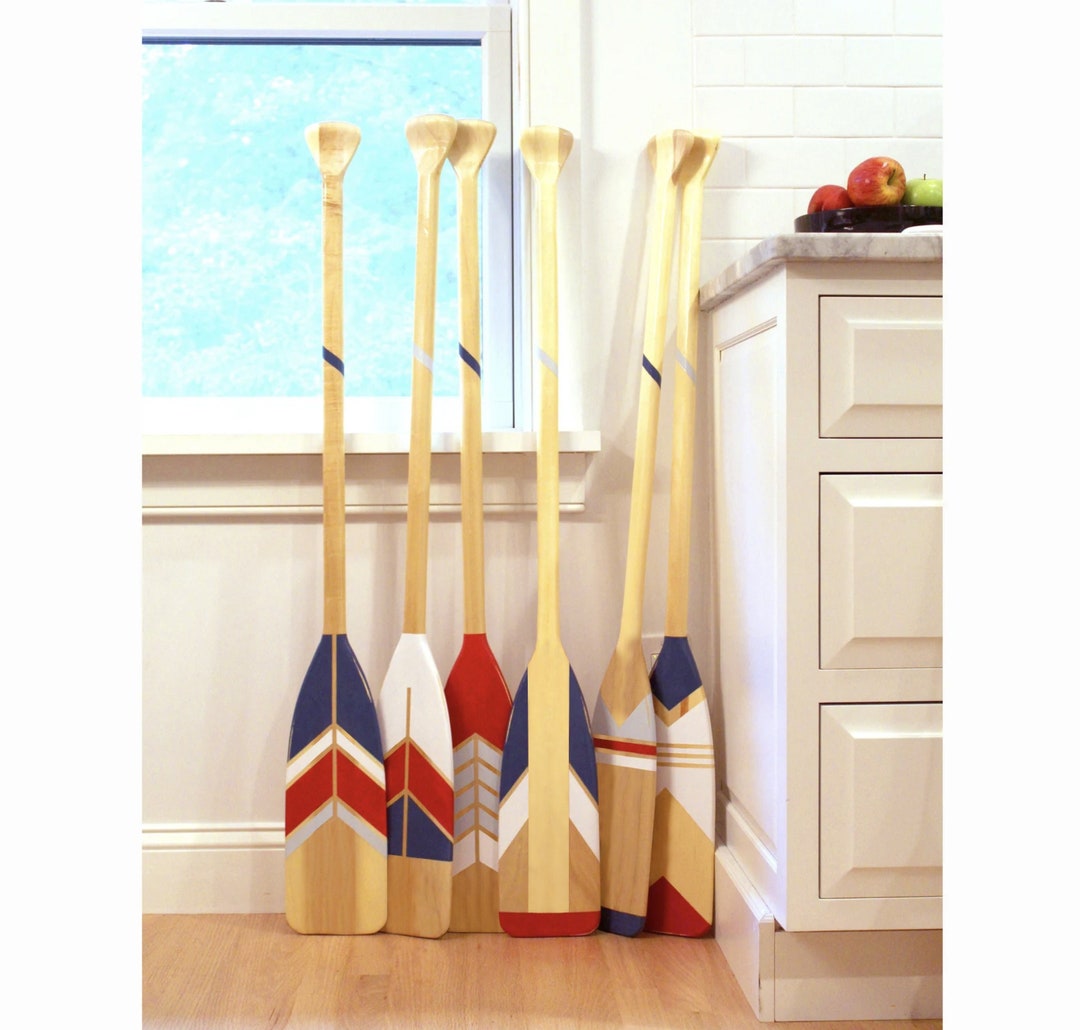 Set of 3 Hand Painted Canoe Paddles: Choose Your Designs Red White Blue ...