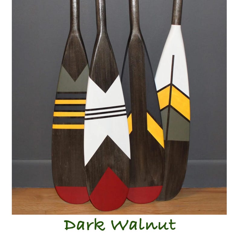 Set of 4 Hand Painted Lodge Camp Paddle Set: Montana Lake Decor BT42 - Etsy