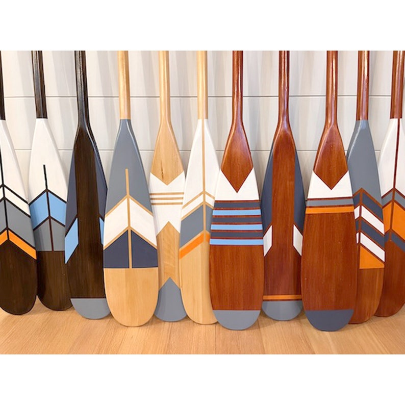 Hand Painted Decorative Paddle Set: Coastal Cottage Farmhouse Wall Art ...