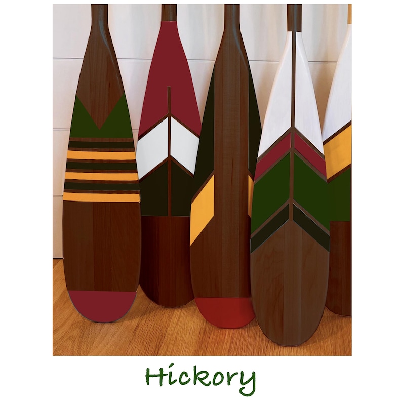 Set of 4 Hand Painted Lodge Camp Paddle Set: Montana Lake Decor BT42 - Etsy