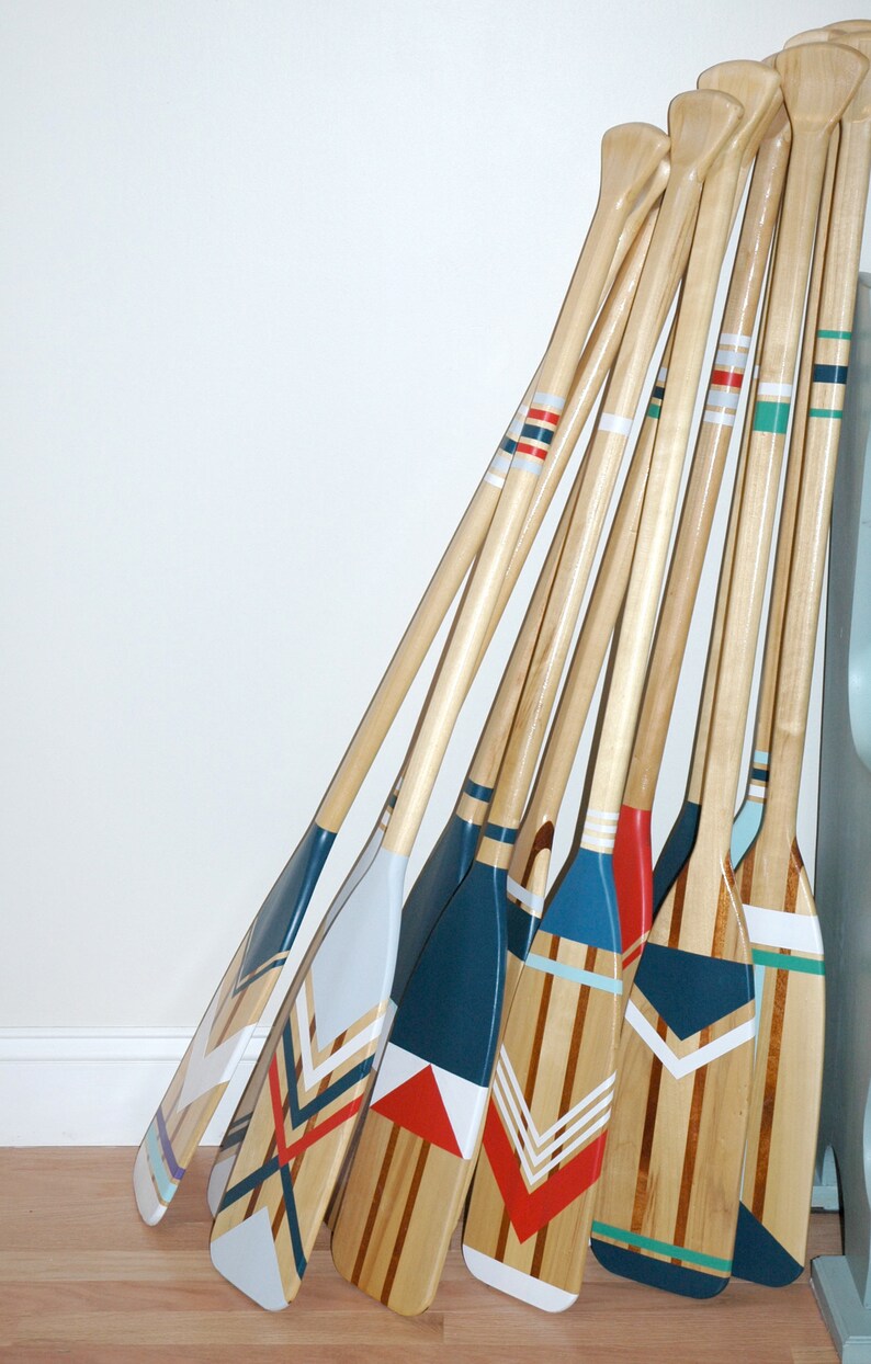 Hand Painted Decorative Canoe Paddle Oar Wall Art Striped - Etsy