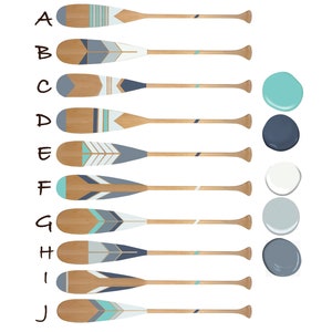 Painted Paddles // SET of TWO // Choose 2 Hand Painted Decorative Canoe ...
