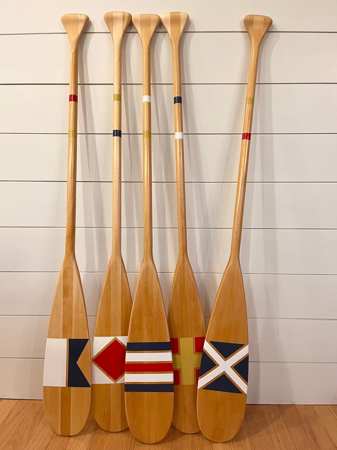 Hand Painted Decorative Canoe Paddle: Nautical Flags Wall Art Alphabet ...
